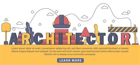 Flat Design Architecture Typography Header Concept 4984730 Vector Art