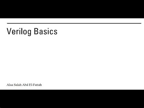Verilog Basics YouTube