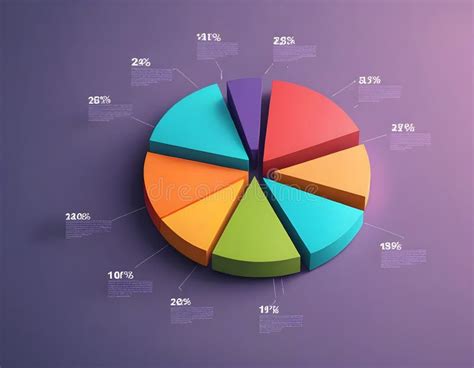 minimal pastel pie chart with different segments representing abstract data distribution stock
