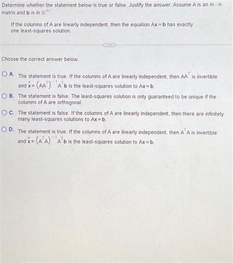 Solved Determine whether the statement below is true or | Chegg.com