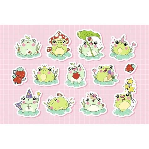 Наклейки стикеры Милые лягушки - купить с доставкой по выгодным ценам в ...
