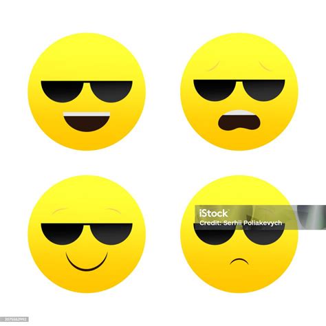 이모티콘은 시원한 색조를 설정합니다 표정 행복 슬픔 무드 페이스 컬렉션 벡터 일러스트 레이 션입니다 주당순이익 10 감정에 대한 스톡 벡터 아트 및 기타 이미지 Istock