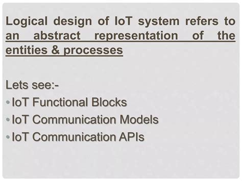Iot Logical Design Pptx Internet Of Things Internet