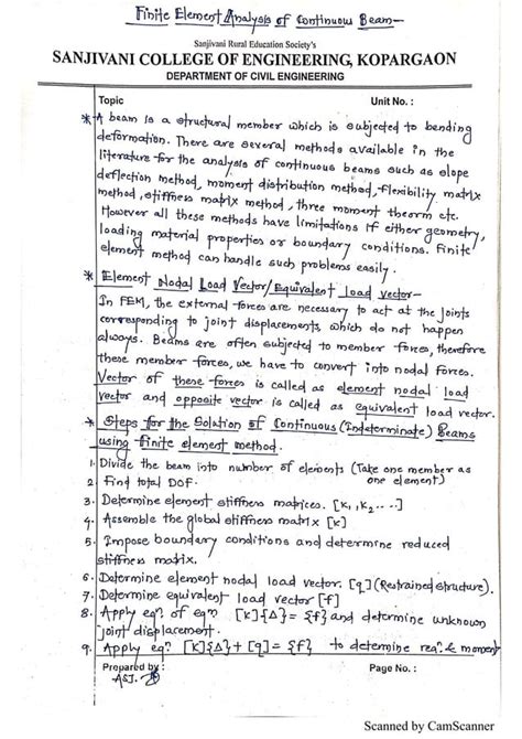 Finite Element Analysis Of Continuous Beam PDF