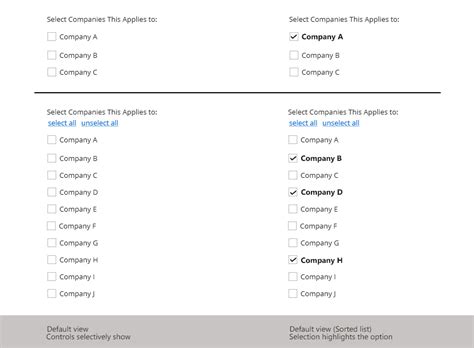 Forms Additional Selection Search Controls Becoming Visible Based On Number Of Items User