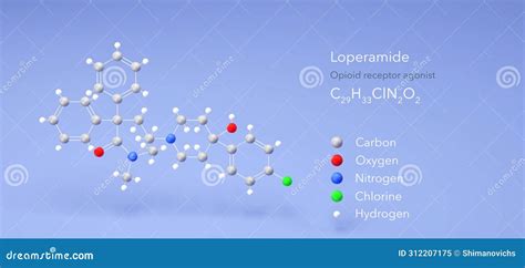 Loperamide Molecule Molecular Structures Imodium 3d Model