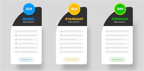 Premium Vector Ui Ux Pricing Design Tables With Tariffs Subscription Features Checklist And