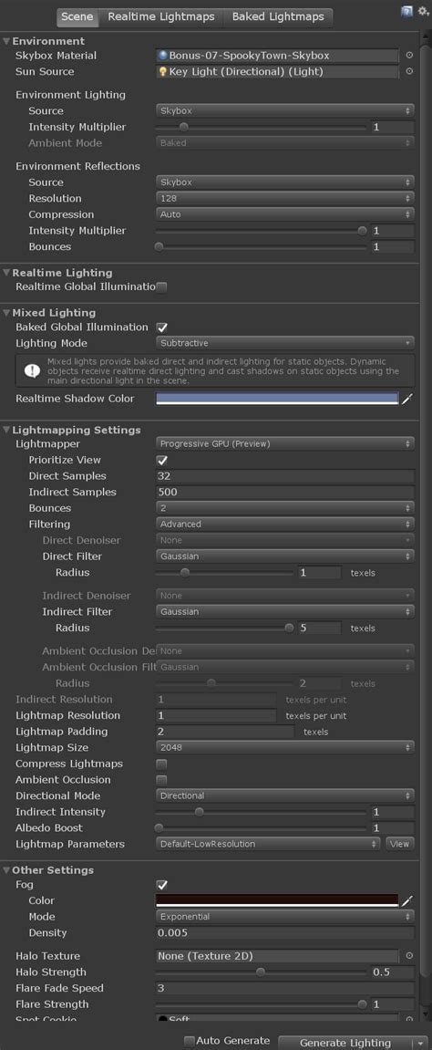 Different Lighting Setups For Different Active Scenes Unity Engine