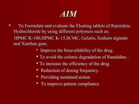 Evaluation Of Ranitidine Hydrochloride Tablets Ppt Ppt
