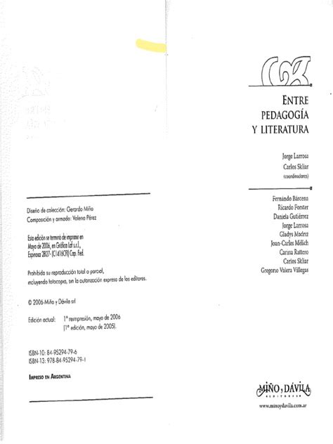 Larrosa Entre Pedagogia Y Literatura Pdf
