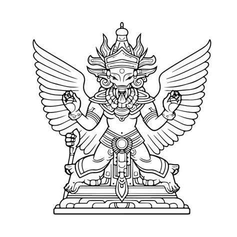 Premium Vector Garuda Wisnu Kencana Coloring Page Line Drawing Day