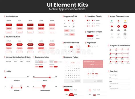 Vector Ui Elements Kit For Website Template And Mobile Application