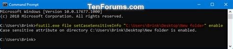 Enable Or Disable Case Sensitive Attribute For Folders In Windows 10