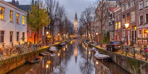 Premium Photo Panorama Of Amsterdam Canal Groenburgwal With