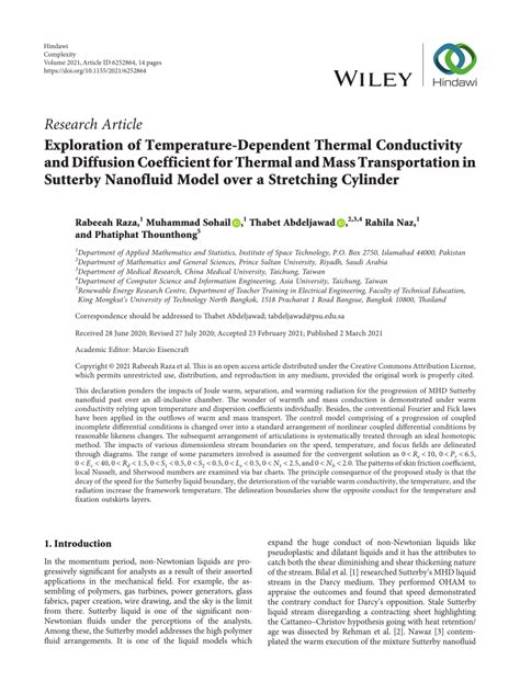 Pdf Exploration Of Temperature Dependent Thermal Conductivity And Diffusion Coefficient For