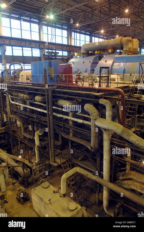 Steam Turbine Machinery Tubes At A Power Plant Stock Photo Alamy