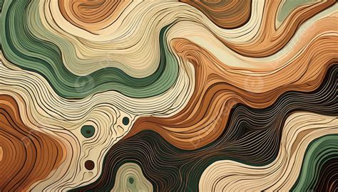 녹색 베이지색과 갈색 색조의 추상 물결선 추상적인 물결선 초록 배경 일러스트 및 사진 무료 다운로드 Pngtree