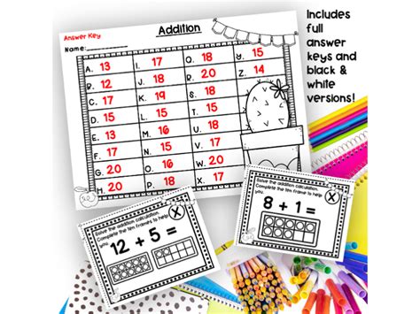 Addition To 20 Task Cards Activity Using Ten Frames Ks1 Year 1 Year 2