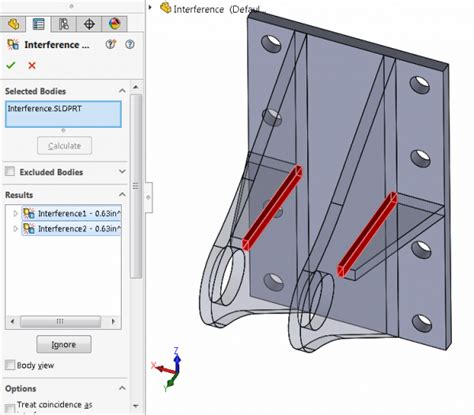 Solidworks 2019 Interference Detection On Multibody Parts