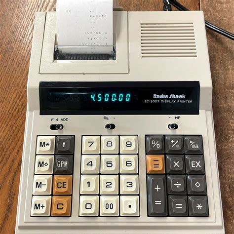 Radio Shack Electronic Calculator Ec 3007 Display Printer Vintage