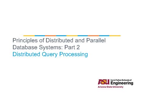 Cse 511 45 Distributed Query Processing Principles Of Distributed