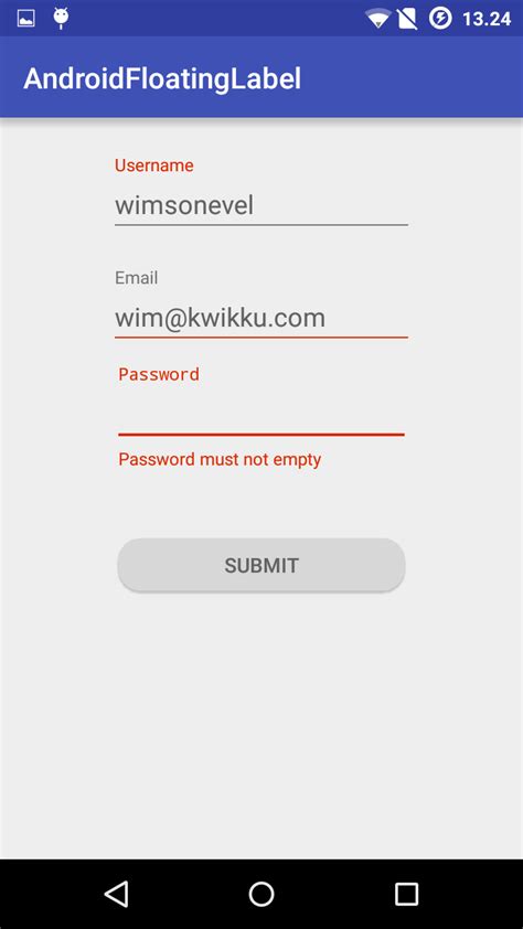 Tutorial Android Floating Label For Edittext Android Material Design