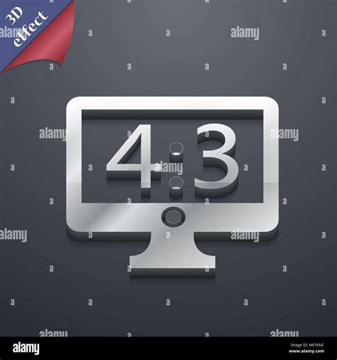 Aspect Ratio 4 3 Widescreen Tv Icon Symbol 3d Style Trendy Modern