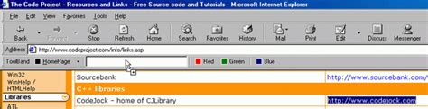 Toolband Toolbar For Ie Sample Using Wtl Codeproject