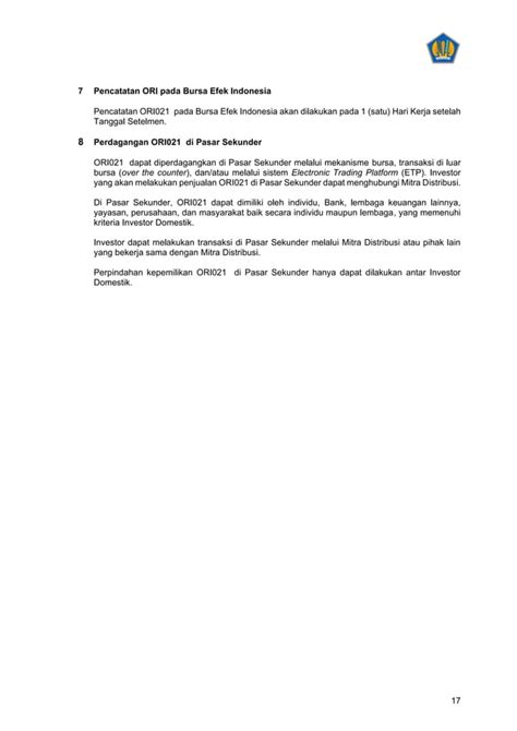 Esign Memorandum Informasi Ori Seri Ori021 Pdf