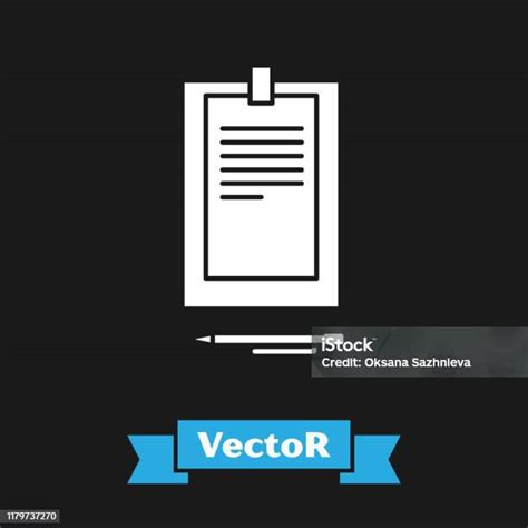 검은 색 배경에 격리 된 문서 아이콘이있는 흰색 클립 보드 벡터 일러스트레이션 0명에 대한 스톡 벡터 아트 및 기타 이미지 0명 개념 계약서 Istock