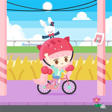 쪼꼬미 나라의 콜레타 냥이 헬멧을 쓰고 자전거로 씽씽🎵 콜레타와 마치는 자전거를 타고 벼이삭이