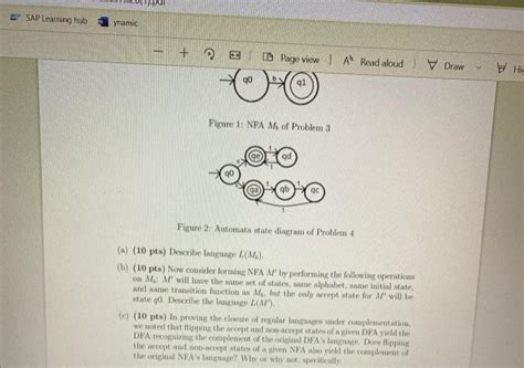 solved problem 3 consider nfa m in the figure go figure 1