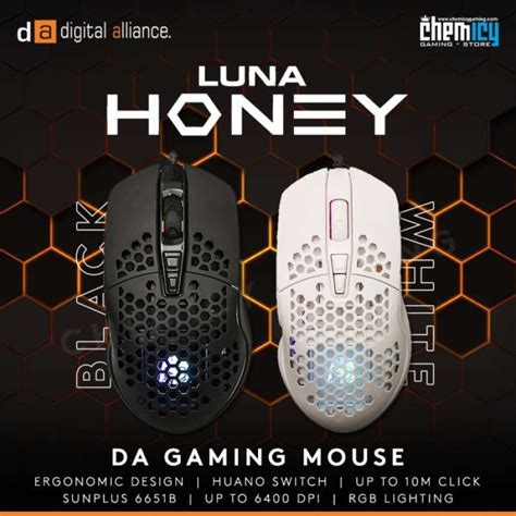 Jual Digital Alliance Luna Honey Rgb Lightweight Gaming Mouse Hitam