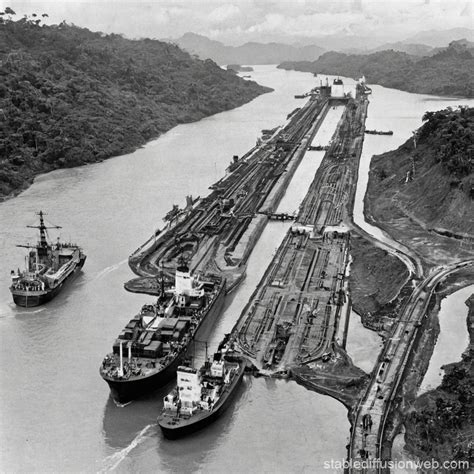 Panama Canal Construction And Independence Stable Diffusion Online