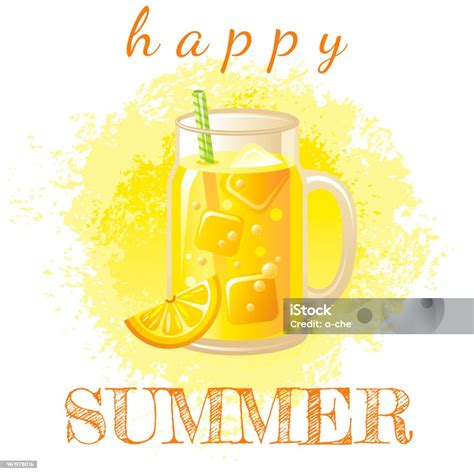 추상 수채화 여름 그런 지 배경 레모네이드 음료 병 흰색 절연 귀여운 만화 아이콘 감귤 류의 레몬 주스 현대 벡터 일러스트 레이 션입니다 스플래시 포스터 템플릿 신선한 여름