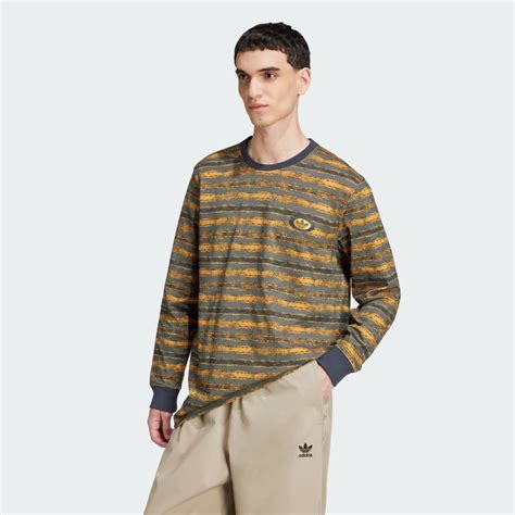 Adidas Adidas Originals 90s Long Sleeve Stripe Tee Turquoise Adidas Uae