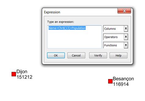 Displaying Two Columns In The Same Label With An Expression In Mapinfo Pro