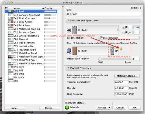 warning in building materials dialogue graphisoft community