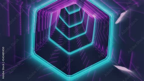 Vj Loop 3d Realistic Modern Retro Neon Cyber Tunnel Wallpaper Background Vj Loop For Music