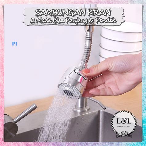 Jual Penyambung Keran Air Cuci Piring Wastafel Finishing Chrome Sambungan Kran Air Fleksibel 360