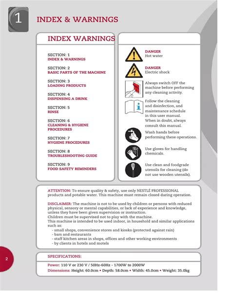 user manual nescafé alegria 860 instant english 16 pages pdf