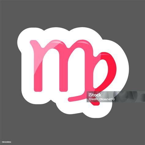 처녀자리 조디악 스티커 기호 색깔 점성 학 기호입니다 벡터 아이콘 처녀자리 레이어 그룹화 쉽게 편집 그림에 대 한 당신의 디자인에 대 한 개념에 대한 스톡 벡터 아트 및