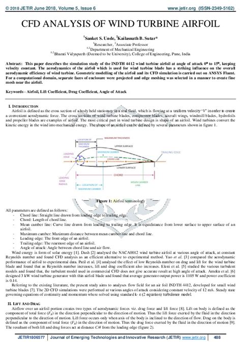 Pdf Cfd Analysis Of Wind Turbine Airfoil