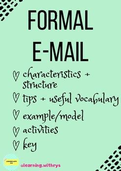 Formal E Mail Writing By Learning With Rys TPT