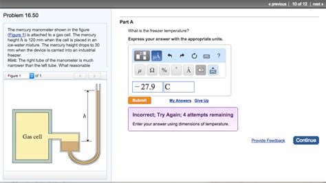 Solved The Mercury Manometer Shown In The Figure Is Attached