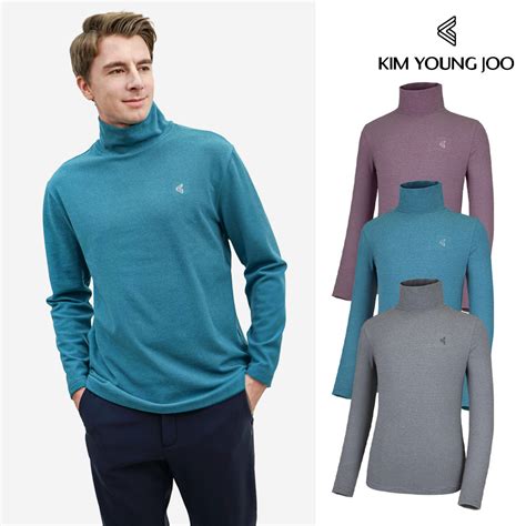 핫딜 김영주 남성 스트라이프 터틀넥 극세사 기모 티셔츠 딜팡 골프용품 전문쇼핑몰