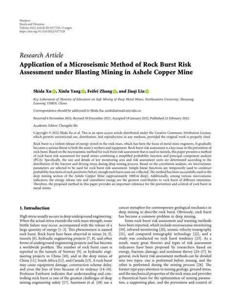 Pdf Application Of A Microseismic Method Of Rock Burst Risk
