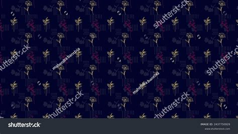 Seamless Floral Print Tight Uniform Layout Stock Illustration