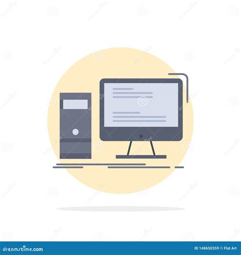 Computer Desktop Gaming Pc Personal Flat Color Icon Vector Stock Vector Illustration Of