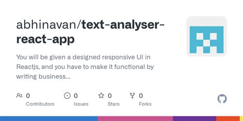 Github Abhinavantext Analyser React App You Will Be Given A Designed Responsive Ui In